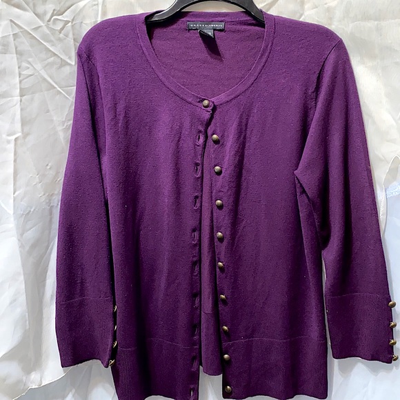 Grace Elements | Sweaters | Grace Elements Purple Lng Slv Button Down ...